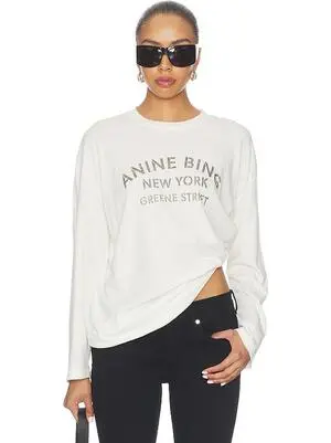 ANINE BING Long Sleeve Graphic T-shirt - Ivory