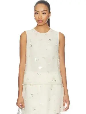 Simkhai Celia Sleeveless Sequined Top - Yolk