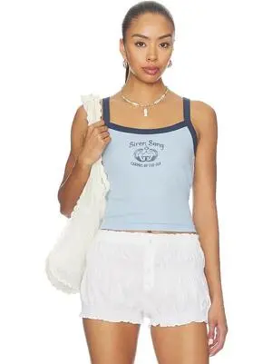 Daydreamer Siren Song Pointelle Tank Top - Blue Combo