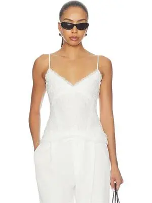 LOVERS AND FRIENDS Lace Camisole With Scalloped Hem - White