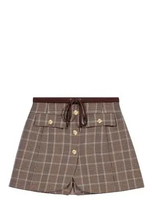 MAJE Maje Wool-Cotton Check Mini Skort