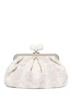 Max Mara Woven Jacquard Pasticcino Clutch - White