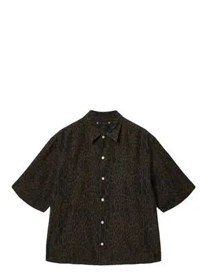 ALLSAINTS Organic Cotton-linen Leopardo Shirt - Brown