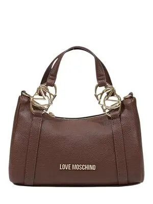 Moschino Dual-handle Shoulder Bag With Gold-tone Heart Detail - No