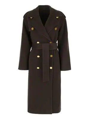 Alberta Ferretti Double-breasted Belted Coat - Black