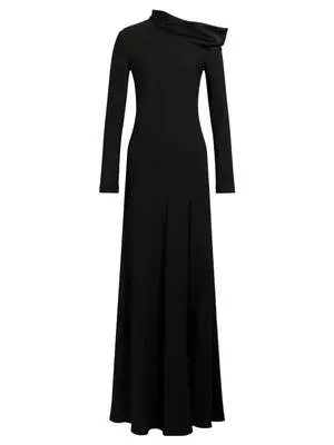 Alberta Ferretti Long-sleeved Off-the-shoulder Evening Dress - Black
