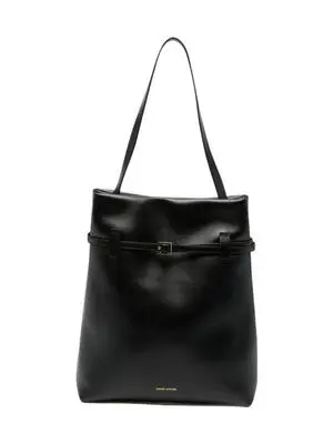 Manu Atelier Buckle Detailed Tote Bag - Black