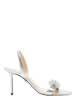 MACHMACH Crystal Embellished Stiletto Sandals - Silver