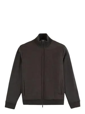 FAY Bi-material Jacket In Wool And Cotton - Brown