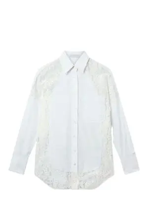 Stella McCartney Lace-panelled Cotton Shirt - White
