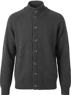 Altea Ribbed-knit Button-up Cardigan With High Neck - No