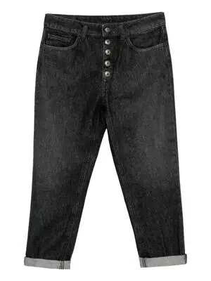 DONDUP Koons Button-fly Turned-up Jeans - Black