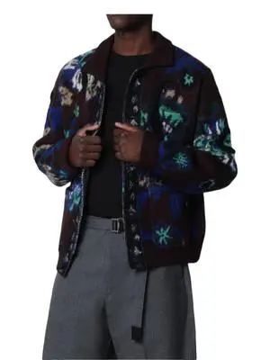 Sacai Floral Pattern Knit Jacket - Multi-color