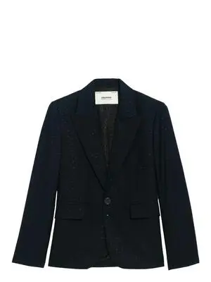 Zadig&Voltaire Zadig & Voltaire Vavy Single-Breasted Embellished Blazer Dark Green