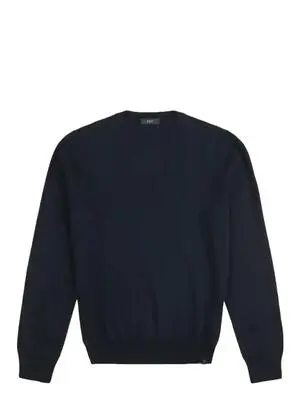 FAY Merino Wool Round Neck Jumper - Blue
