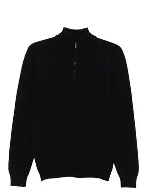 DRUMOHR Mock Neck Zip Knitwear - Navy