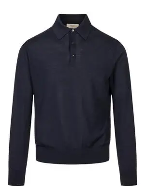 Agnona Long-sleeve Knitted Polo Shirt - Black