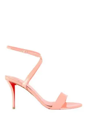 CHRISTIAN LOUBOUTIN Round Toe Stiletto Heeled Sandals With Crisscross Straps - Pink