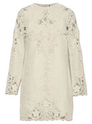 Ulla Johnson Lace Long Sleeve Dress - Ivory