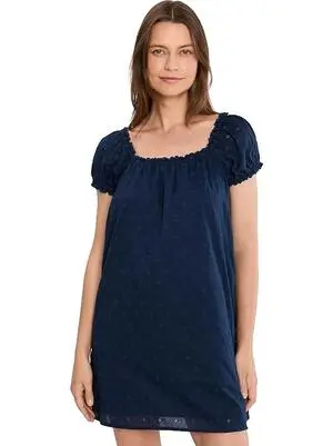 Madewell Chateau Foulard Eyelet Mini Dress - Gray