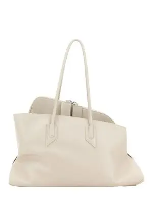 Attico Ivory Leather La Passeggiata Shoulder Bag - White