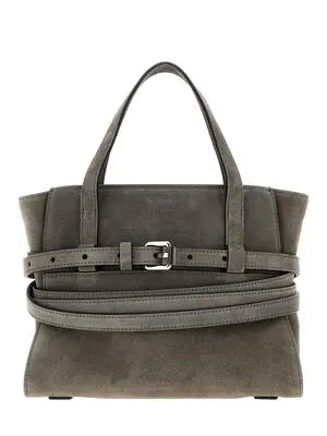 Moschino Suede Tie Me Handbag - Grey