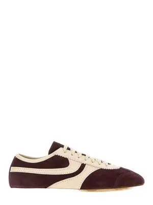 Dries Van Noten Two-tone Suede And Leather Sneakers - White
