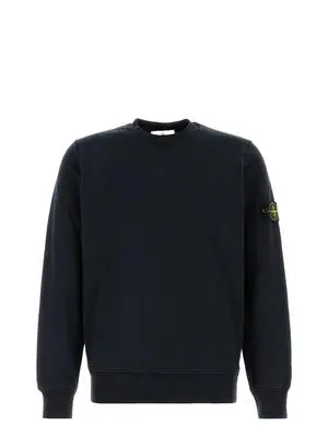 Stone Island Midnight Cotton Sweatshirt With Detachable Logo Patch - Blue