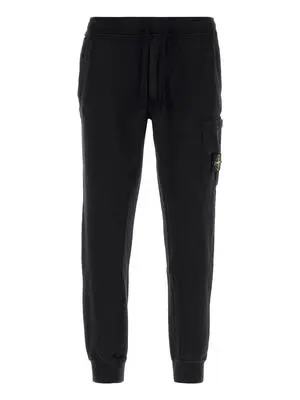 Stone Island Cotton Joggers - Black
