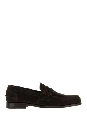 Church's Dark Suede Penny Loafers - Brown