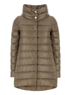 Herno Quilted Down Jacket With High Neck - Grey