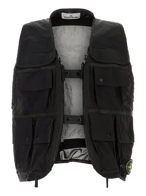 Stone Island Nylon Vest - Black