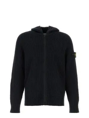 Stone Island Cotton Blend Ribbed Sweatshirt - Blue