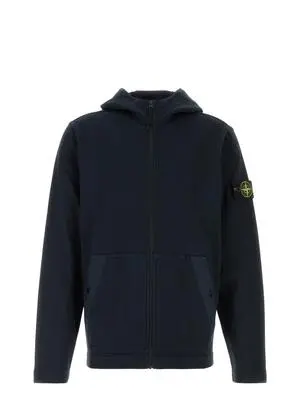 STONE ISLAND STONE ISLAND Cotton Zip Up Hooded Sweatshirt With Detachable Logo Patch