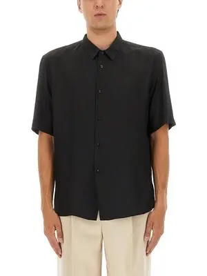 Saint Laurent Cassandre Striped Shirt - Black