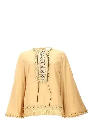 Zimmermann Embroidered Lace-up Blouse - Multicolor