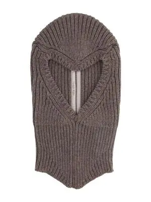 Rick Owens Ribbed Balaclava - Brown