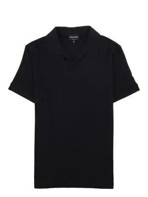 Giorgio Armani Viscose Polo Shirt - Black