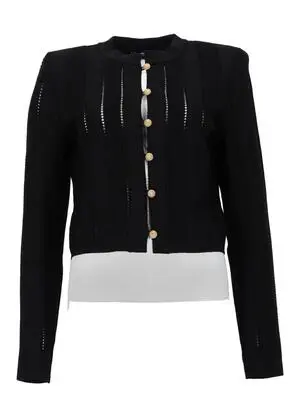Balmain Cropped Cardigan - Black