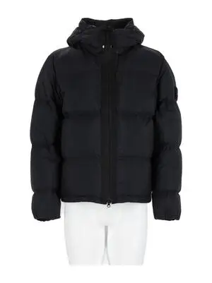 Stone Island Padded Jacket With Hood - Black