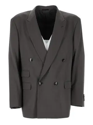 Giorgio Armani Giorgio Armani Men Abito Doppiopetto Over In Lana Gray