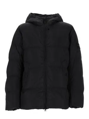 Stone Island Puffer Jacket With Hood - Black