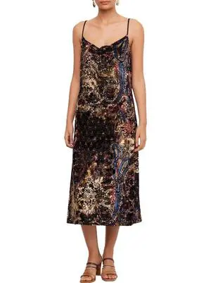 Fifteen Twenty Krissa Drape Front Midi Dress - Print
