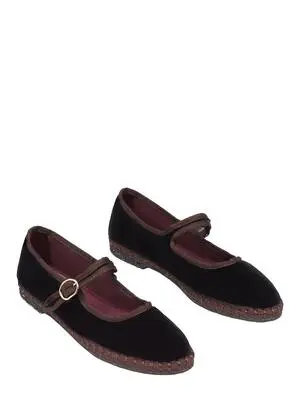 FLABELUS Mary Jane Flat With Adjustable Strap - Black
