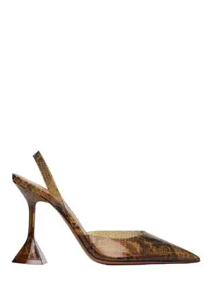 Amina Muaddi Holli Glass Sling 95 High-heeled Sandals - Tan