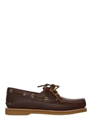 Timberland Contrast Stitched Loafers - Brown