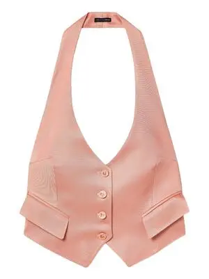 TOM FORD Open-back Silk And Wool-blend Twill Vest - Pink