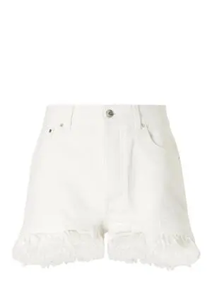 Rabanne Denim Fringe Shorts - White