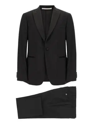 Pal Zileri Satin Lapel Two-piece Suit - Black