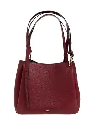 Furla Furla Grained Leather Shoulder Bag Deep Red